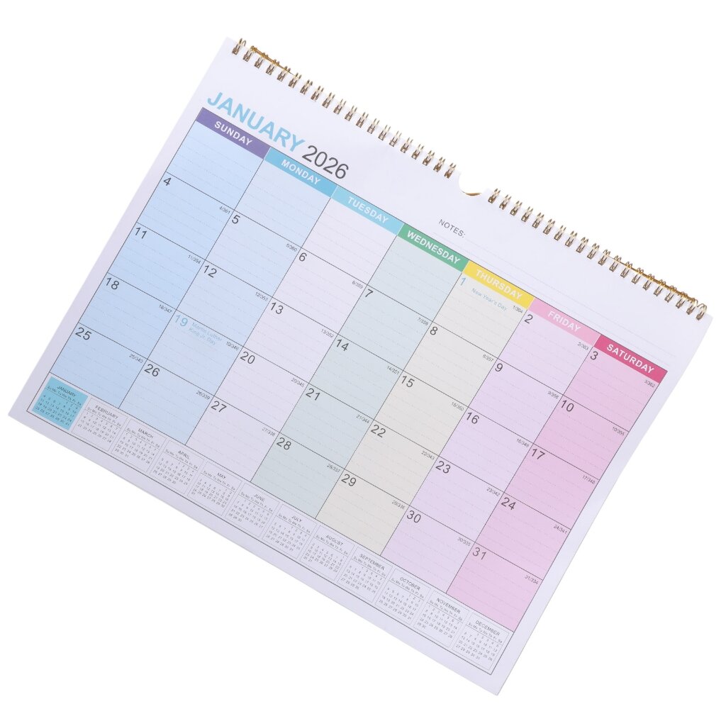 Подвесной Календарь на 2025-2026 Годы Настенный Календарь Еженедельный Планировщик 18 Месячный Календарь