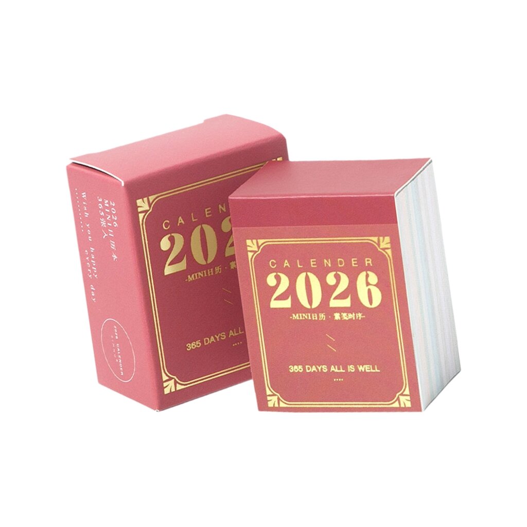 2026 Крошечный настольный Ежедневный календарь 365-дневный блокнот с отрывными страницами для организации рабочего стола в школьном офисе