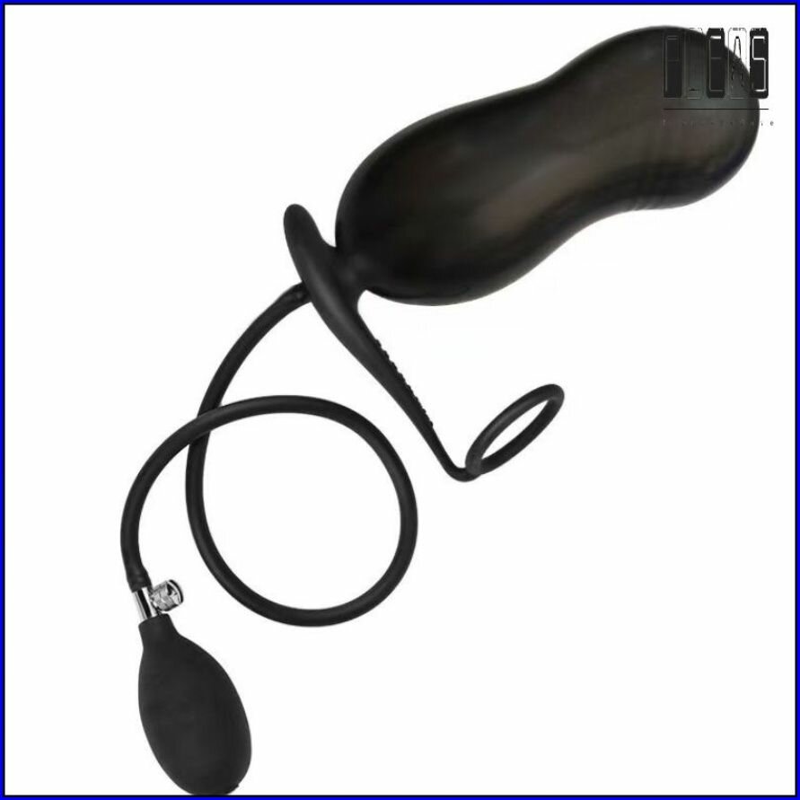 Анальная пробка надувная с эрекционным кольцом на член и грушей интим расширитель для подготовки к аналу с насадкой на пенис для мужчин, секс игрушка для двоих взрослых в паре 18+