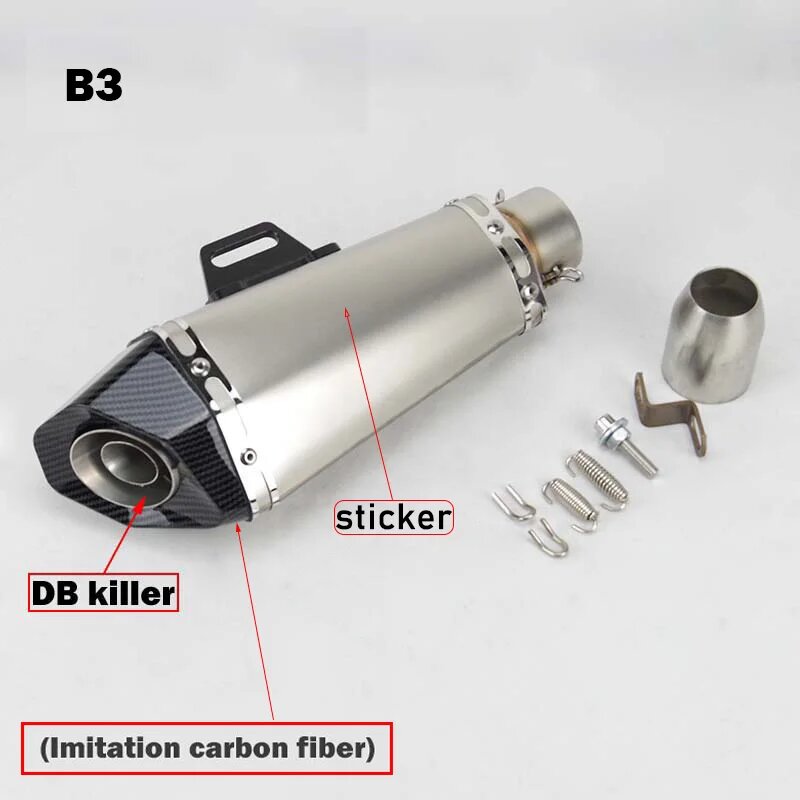 51 мм Впускной Универсальный глушитель выхлопных газов для мотоцикла FZ1 R6 R15 R3 ZX6R ZX10 Z900 CBR1000 GSXR1000 650 K7 C For YO sticker