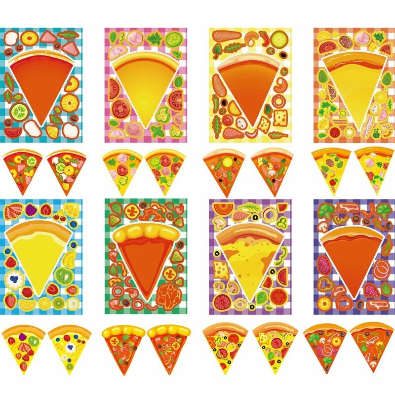 Внешняя торговля, наклейки для пиццы, детские головоломки «сделай сам», мультяшные головоломки с едой, креативные