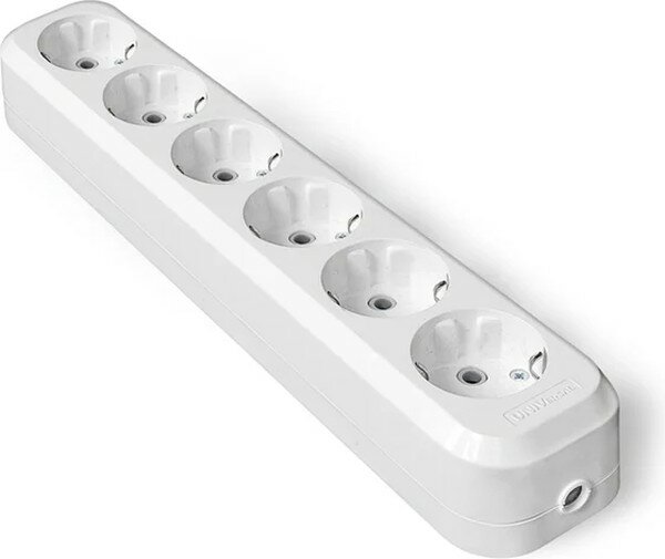 Колодка Universal 6 гнезд, с заземлением, корпус из АБС-пластика, для скрытого монтажа