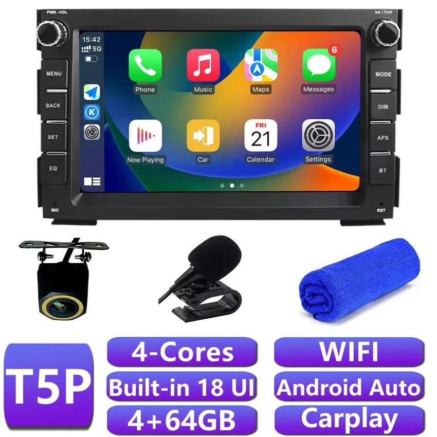 7-дюймовый экран DSP для Kia Ceed Venga 2010-2016 Android Авто Мультимедийный плеер Аудио Видео GPS Навигация Автомобильный радиоприемник Стерео CarPlay T5P 4Core 4G64G CAM