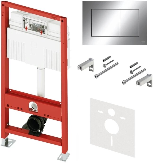 Инсталляция для унитаза Tece TECEnow + TECEbase 3.0 N500412 с кнопкой смыва, хром