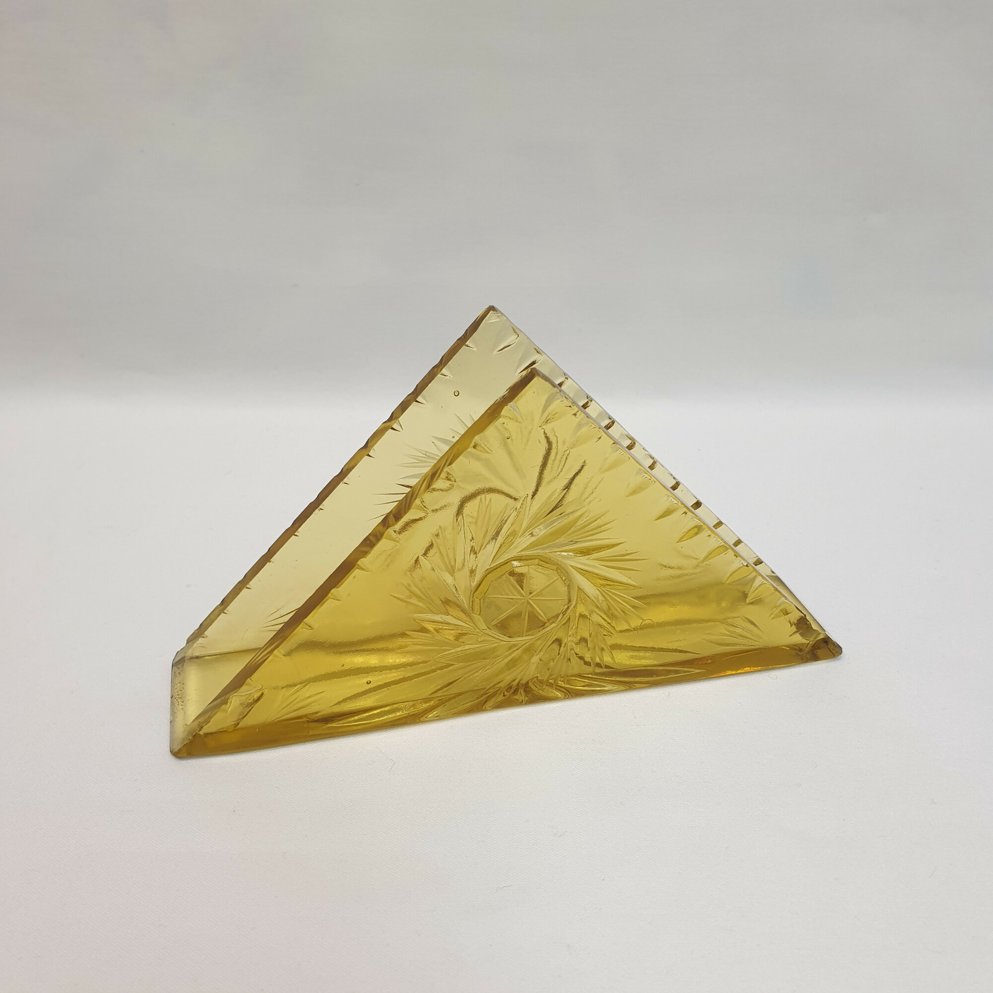 Салфетница, Гусь Хрусталь, цветной хрусталь, ручная резка, сколы. Винтаж, СССР.