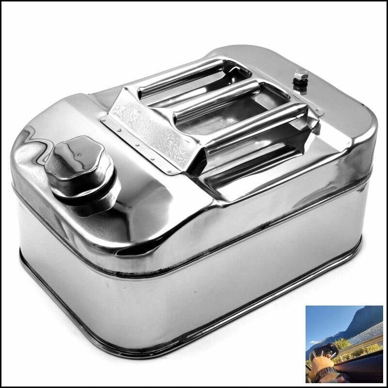 Горизонтальная канистра 10 литров из нержавеющей стали HQ10495, премиум исполнение