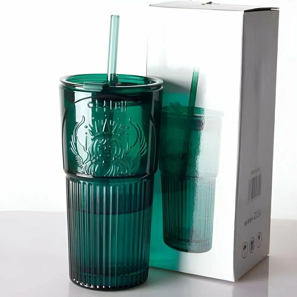Стакан с двойными стенками "Starbucks" 600 мл 1 шт зеленый
