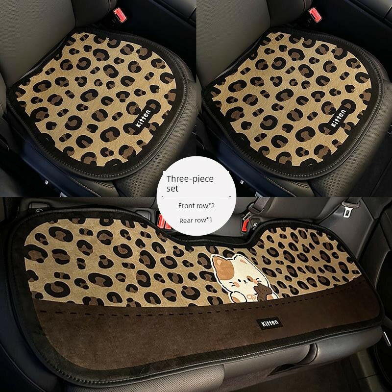 Зимняя плюшевая накидка на автомобильное сиденье с мультяшным котом, милый чехол для женского сиденья, теплый флисовый