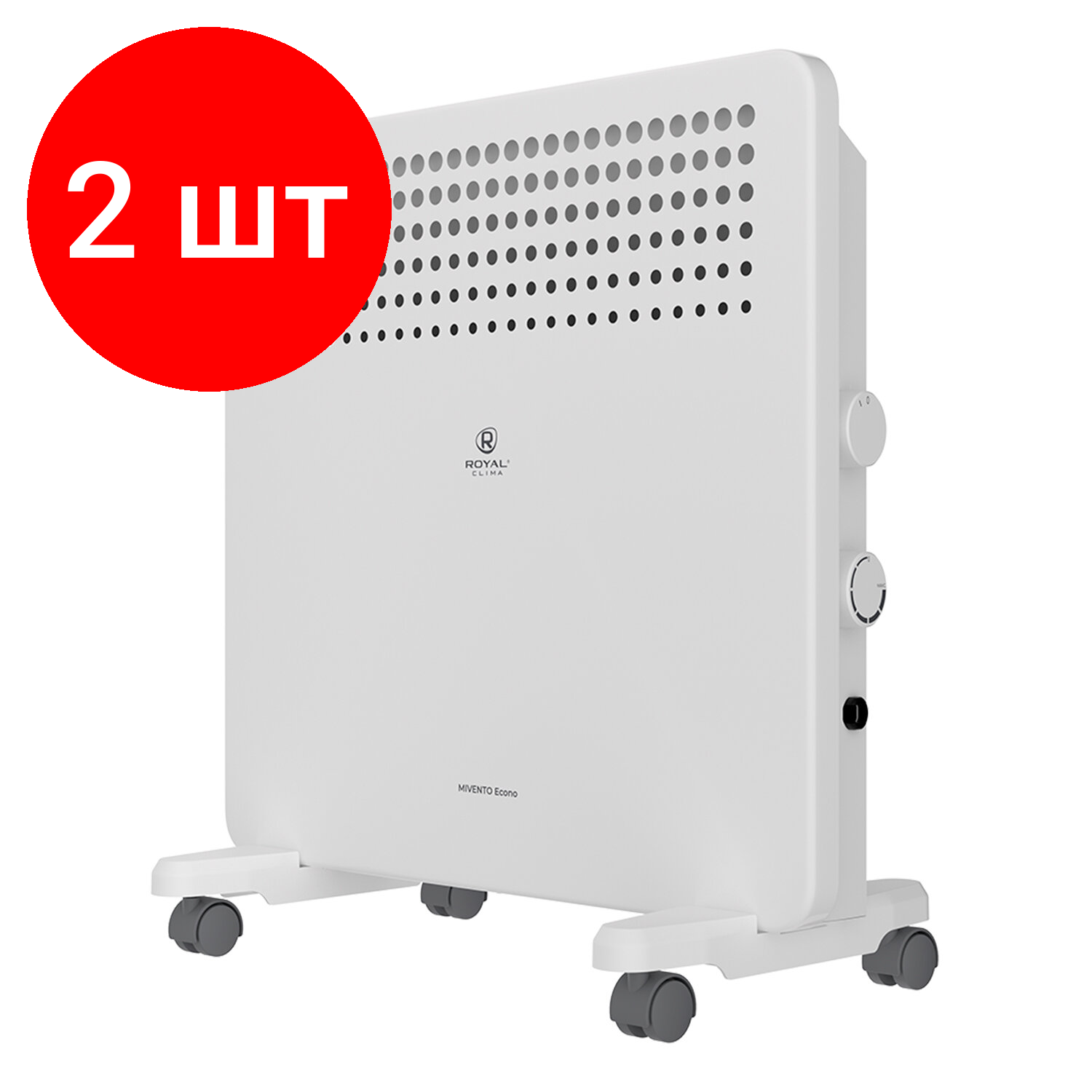 Комплект 2 шт, Обогреватель-конвектор ROYAL CLIMA REC-MIE1000M, 1000 Вт, 1 режим работы, белый, НС-1646654