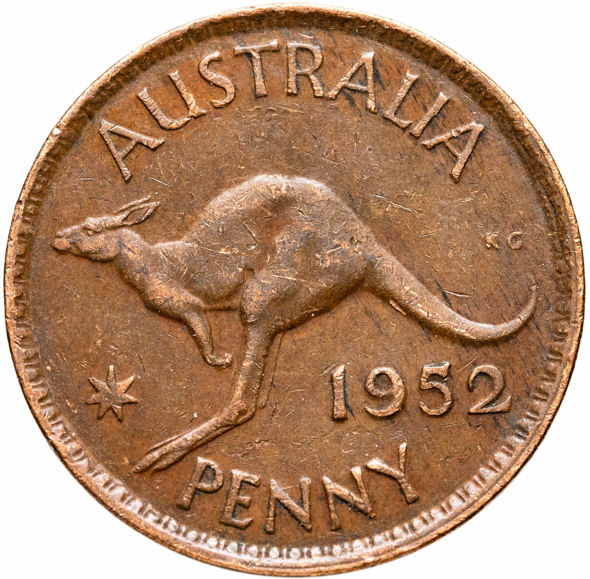 Австралия 1 пенни penny 1952, Бронза, в сохранности VF