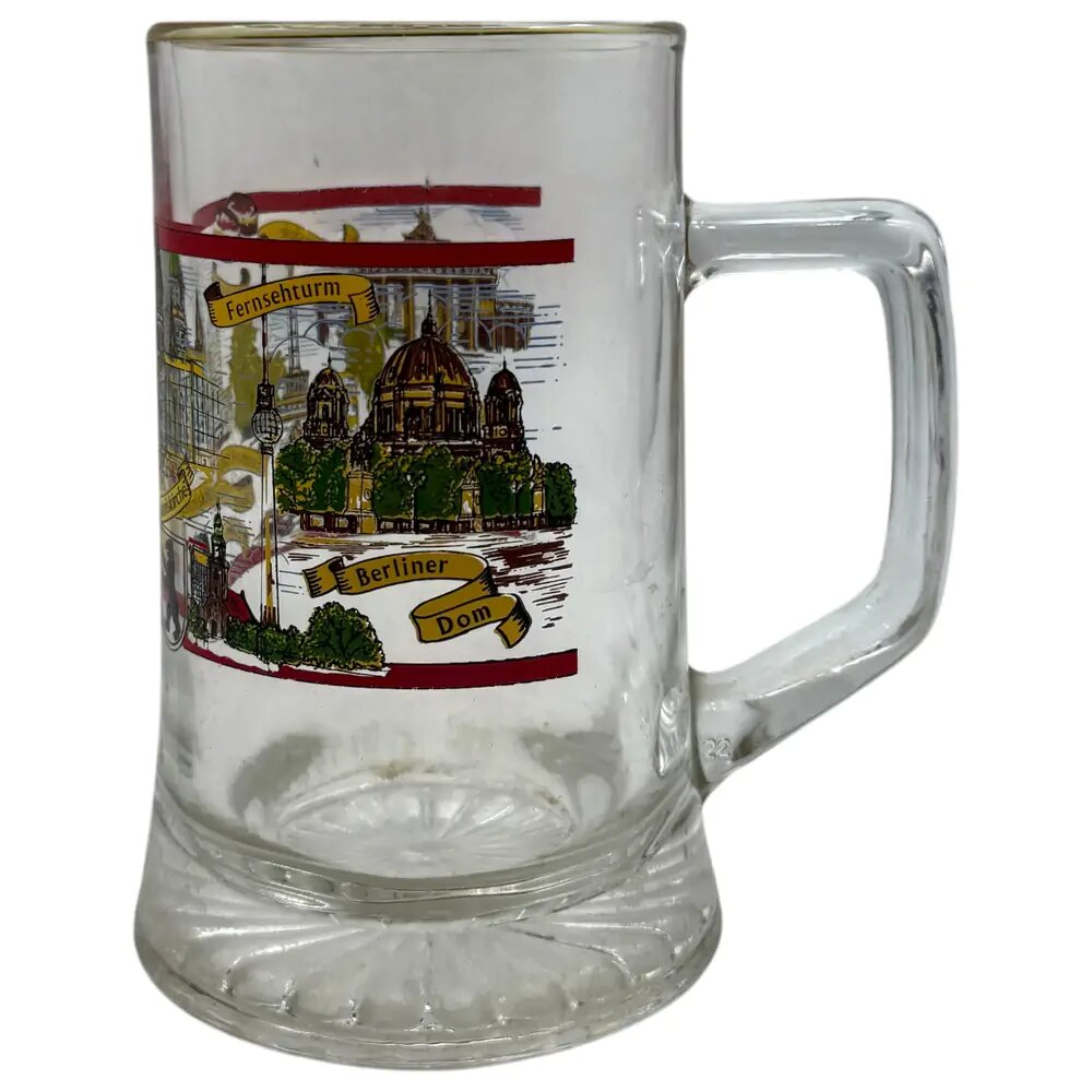 Пивная кружка "Виды Германии", 0.5 л, стекло, 1980-1990 гг, Bockling, Германия