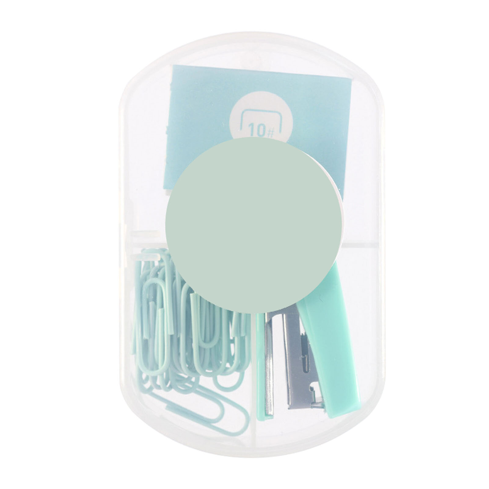 Mini Stapler усилия, спасающие портативный маленький милый Stapler с основным и бумажным зажим для офисной школы Mint Green