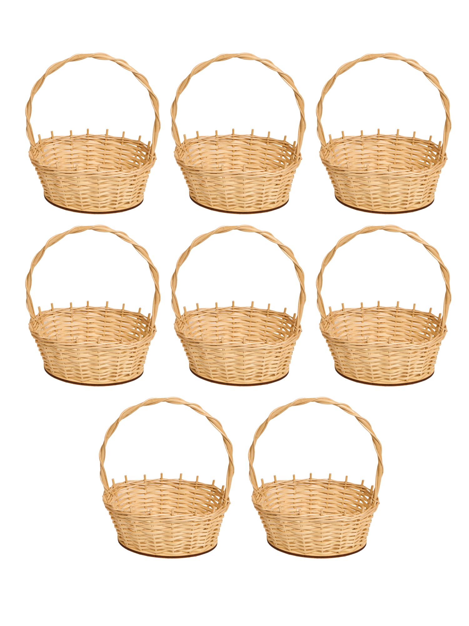 Подарочная корзинка, овальная, набор 8 штук, 27х19х10 см, высота с ручкой 34 см