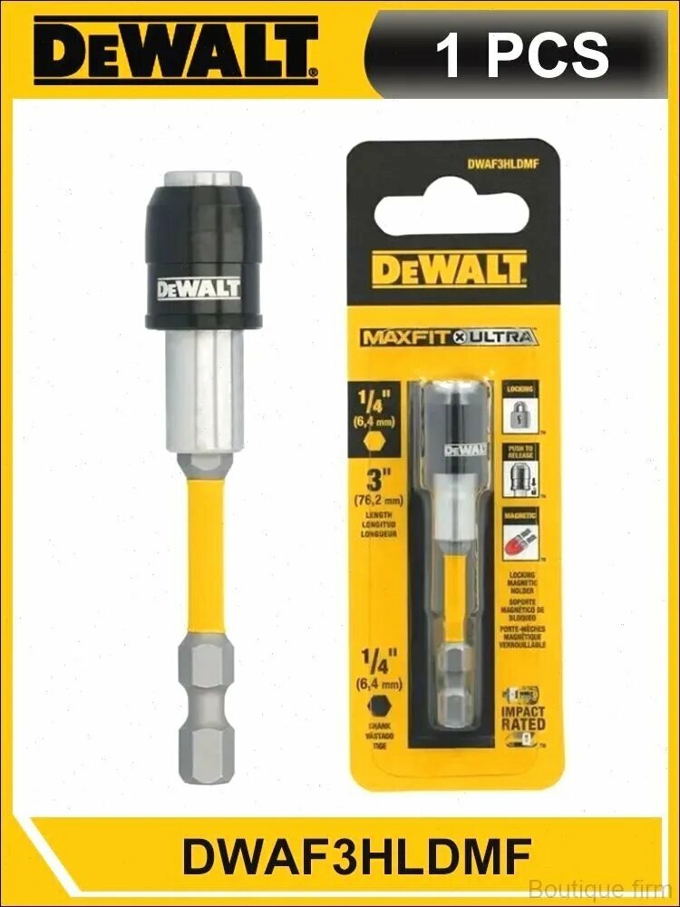 DEWALT Подлинник, Магнитный держатель на дрель для бит, адаптер для шуруповерта, 76 мм, DWAF3HLDMF