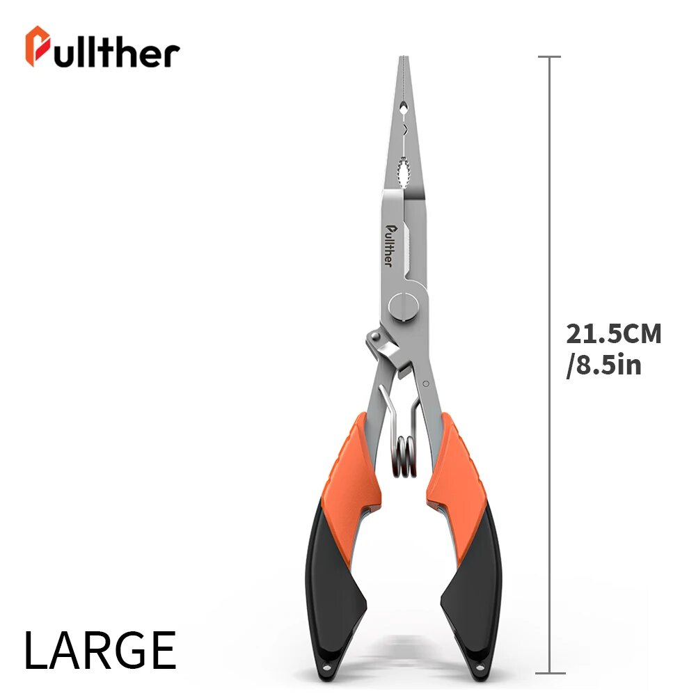 Рыболовные плоскогубцы Pullther длиной 21,5 см, многофункциональные ножницы для плетения лески, щипцы для удаления крючков, инструмент для рыболовных снастей