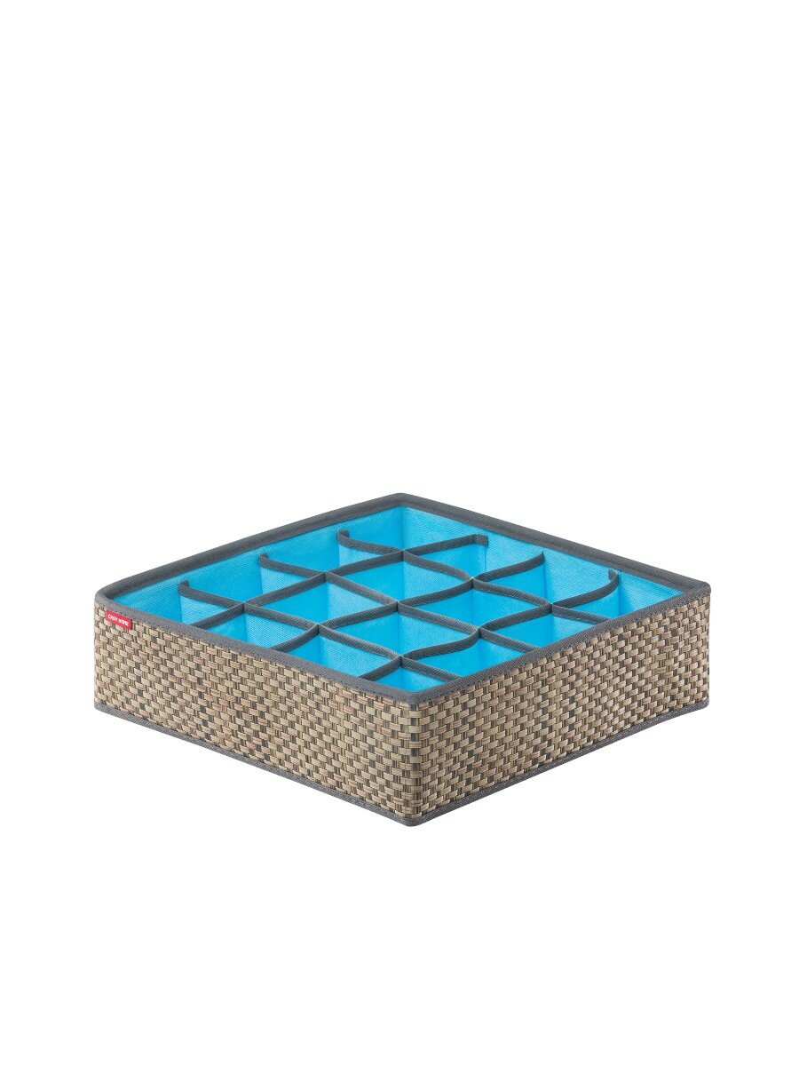 Органайзер для носков, чулок, колготок 16 ячеек 35x35x10см синий OR-051