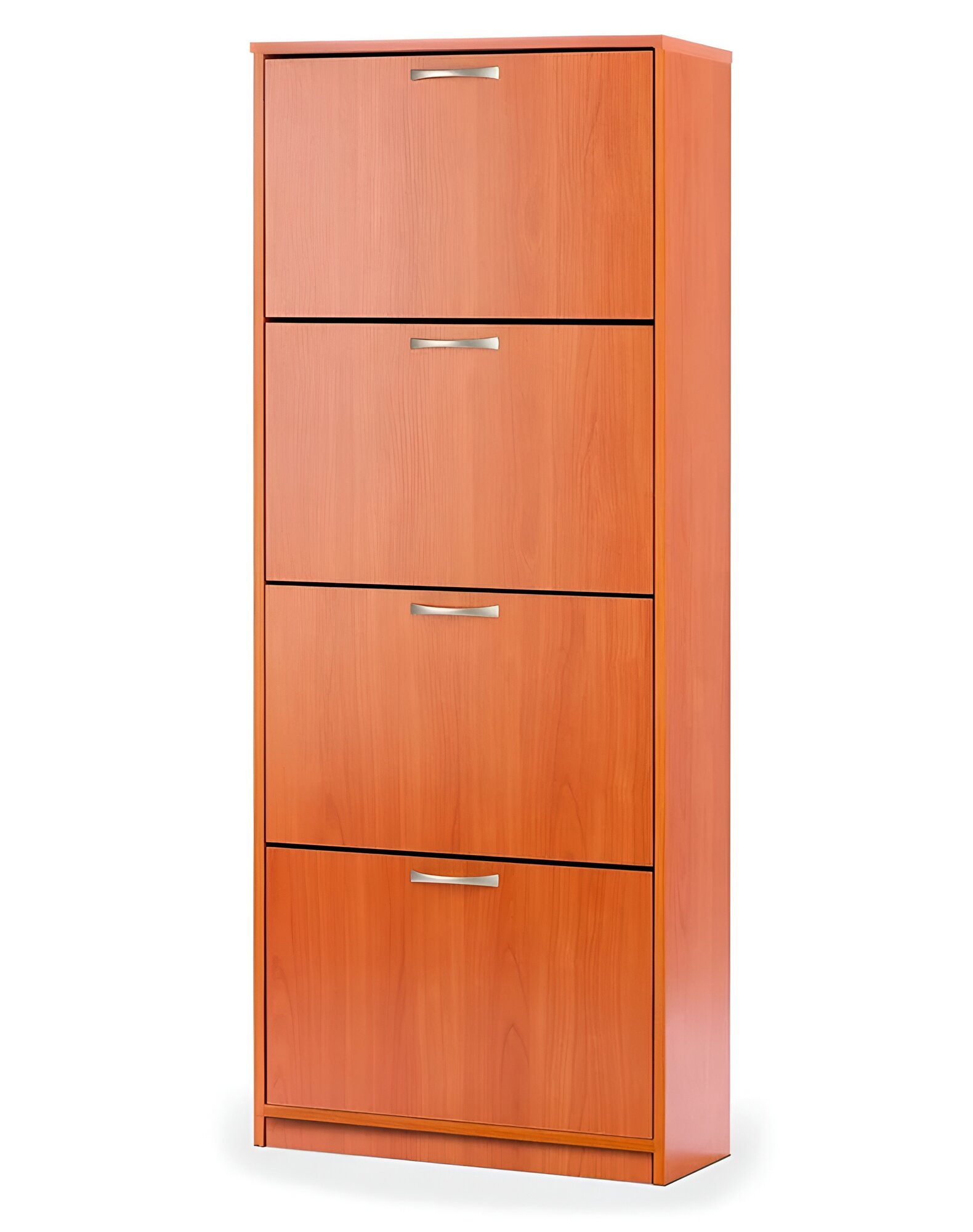 Обувница закрытая в прихожую, Классика-4, 60х24х150 см, узкая, ЛДСП Вишня Оксфорд