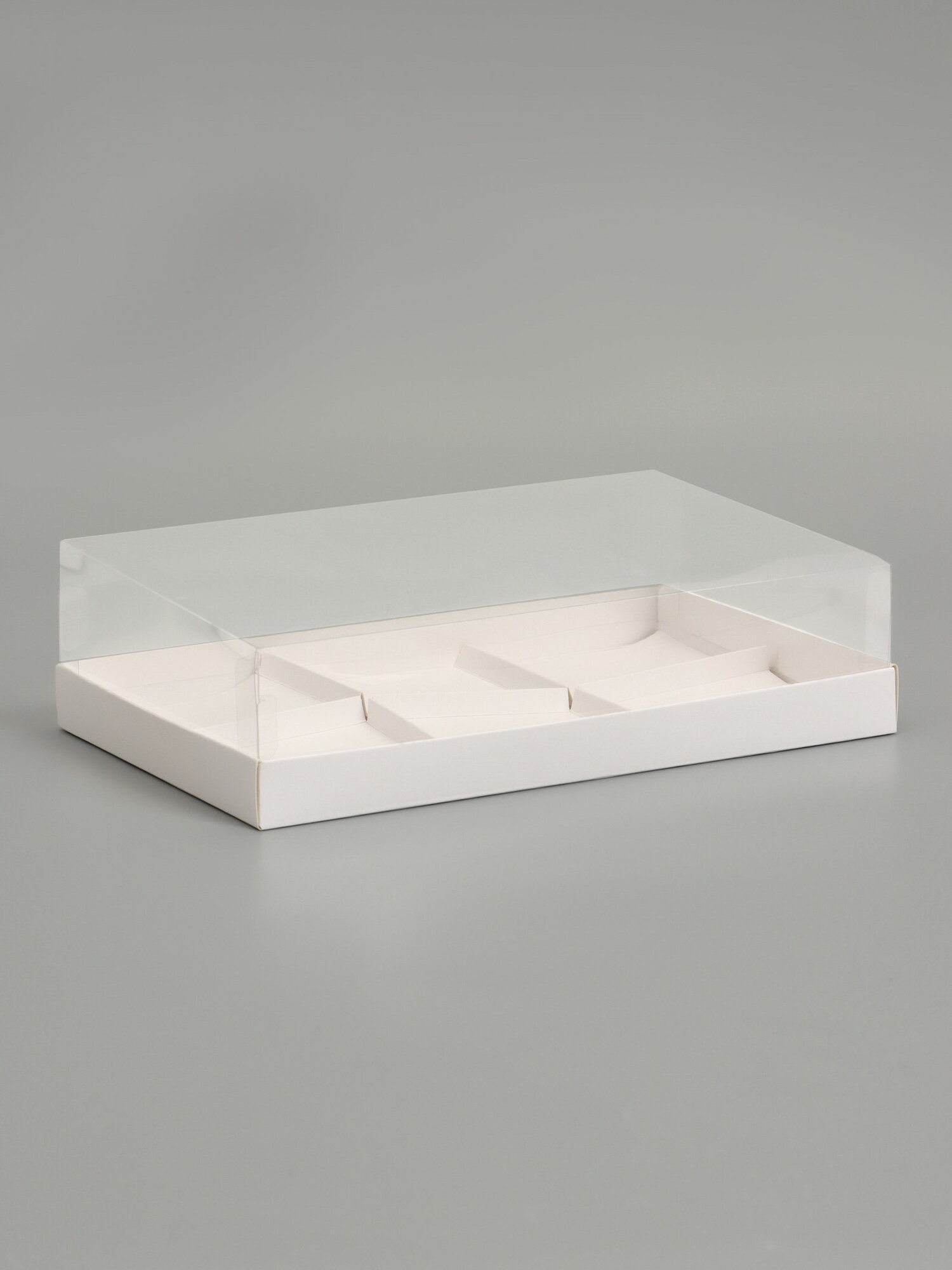 Коробка для муссовых пирожных 6 штук, 26x17x6 см, белый, вид упаковки: для макарун
