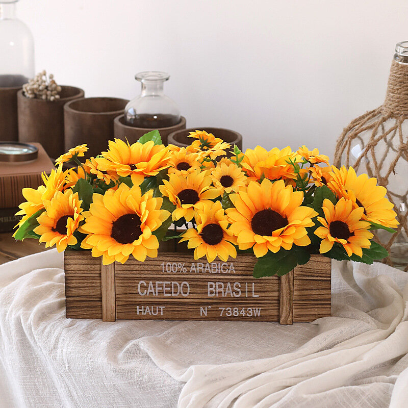 Искусственный букет цветов в стиле ограждения, искусственные растения в горшках, декоративные цветочные украшения, сухоцветы, декор для окна гостиной, пластиковые зеленые растения, цветочные композиции.