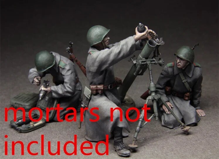 (Не входит входит раствор) Набор моделей из смолы в масштабе 1/35, русская команда растворов 82 мм, разобранная и неокрашенная диорама, игрушка 111