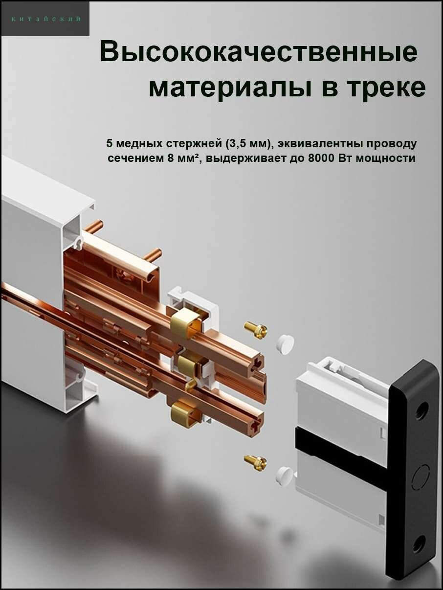 Трековая система розеток, накладная металлическая рейка 40 см + 2 евророзетки + 1 usb тип c, серый