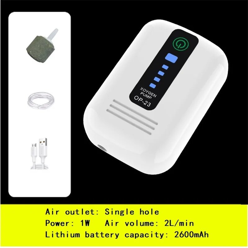 Портативный кислородный насос QP-23, 2L/min, 2600mAh