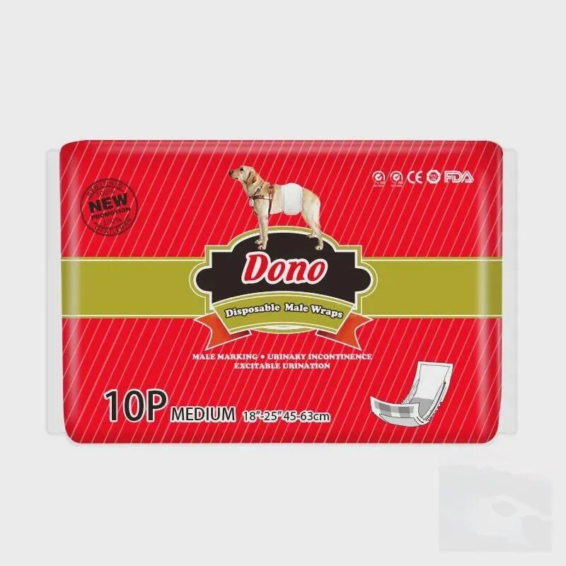Одноразовые впитывающие пояса для кобелей DONO MALE PET DIAPER размер M 10 штук