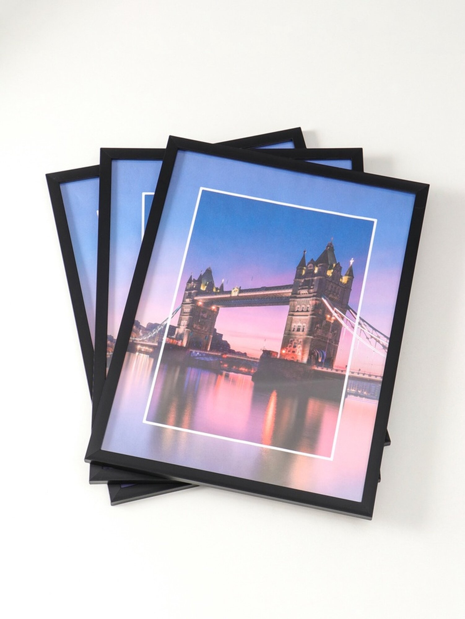 Набор фоторамок для фото 30×40 см Lumo, 3 шт, (пластиковый экран), чёрный