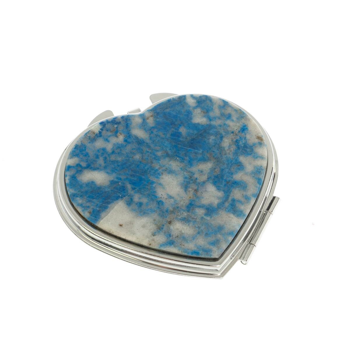 Зеркало "Сердце" из иркутского лазурита цвет серебро 130218