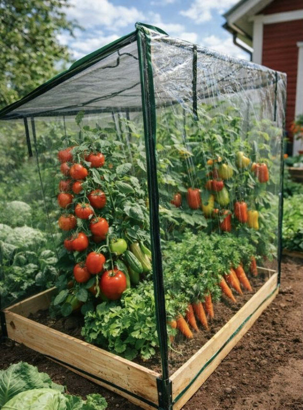 Парник для томатов с деревянным поддоном, размер 115*80*128.5 см, дерево, металл