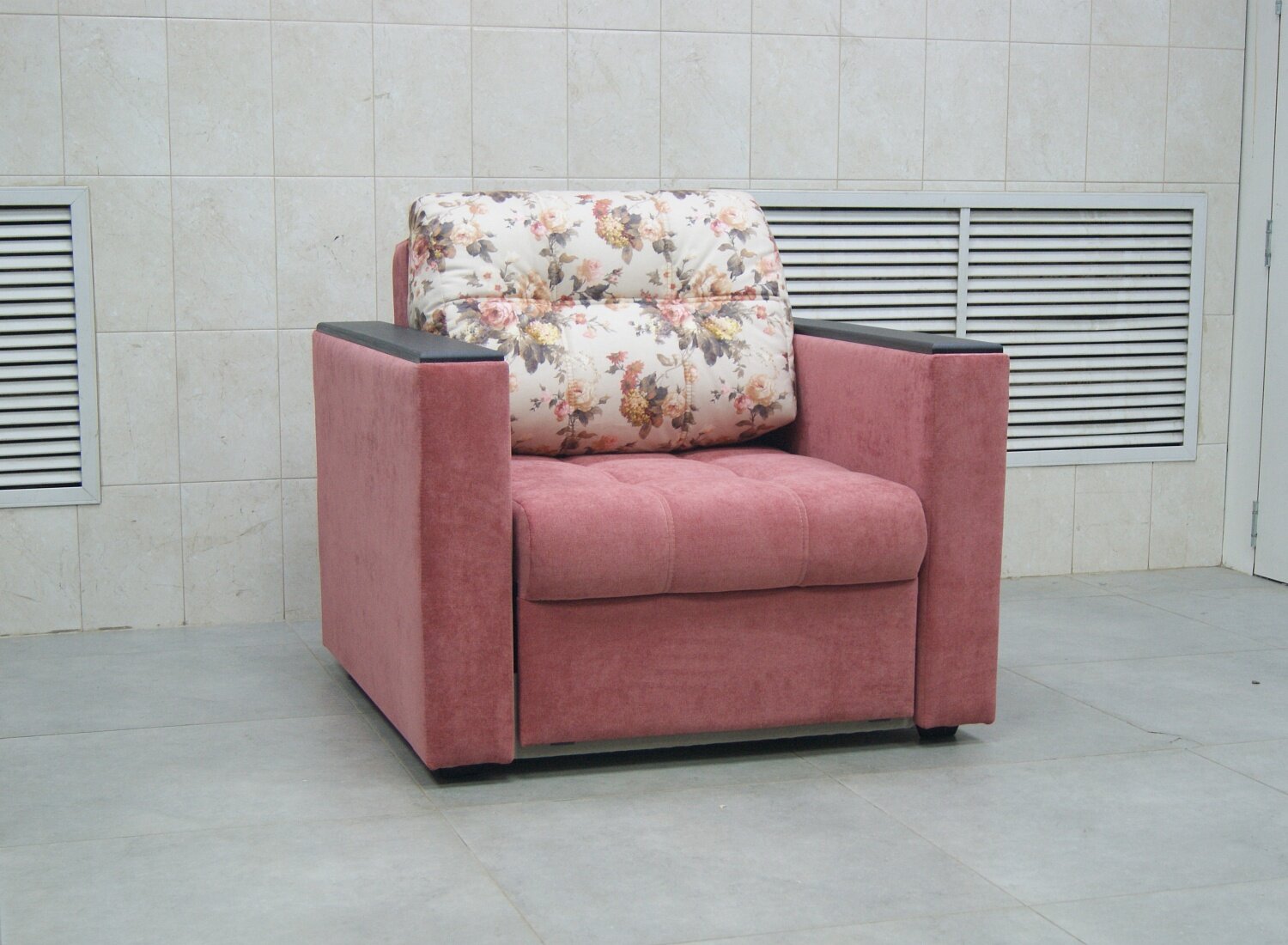 Кресло-кровать Атланта 65 Вельвет аркадия, 92х91х88 см, с ящиком для белья