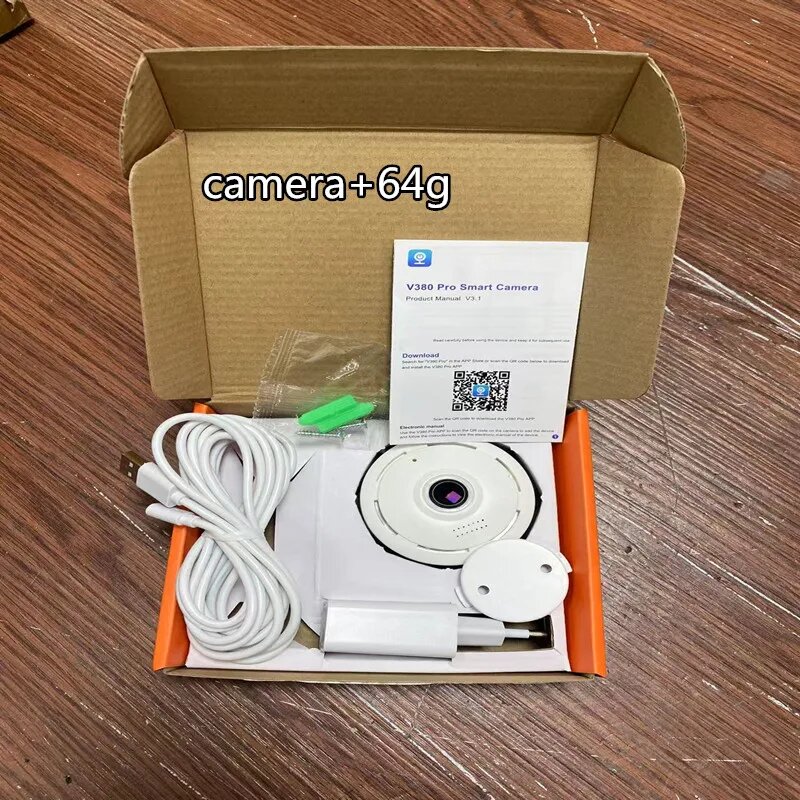 IP-камера безопасности V380 pro Wifi 1080P с 360-градусным панорамным обзором, рыбацким обзором, ночным видением и видеонаблюдением 2.4g-