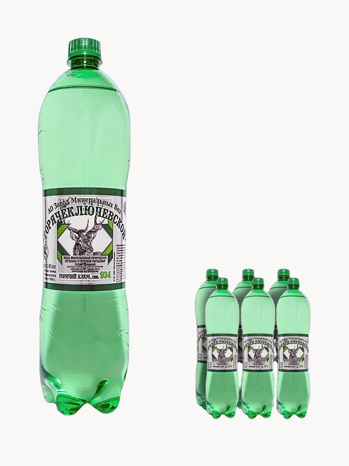 Вода Горячий Ключ Лечебно-столовая. Объем 1.5л*6. Вода минеральная питьевая газированная лечебная, выводит токсины,