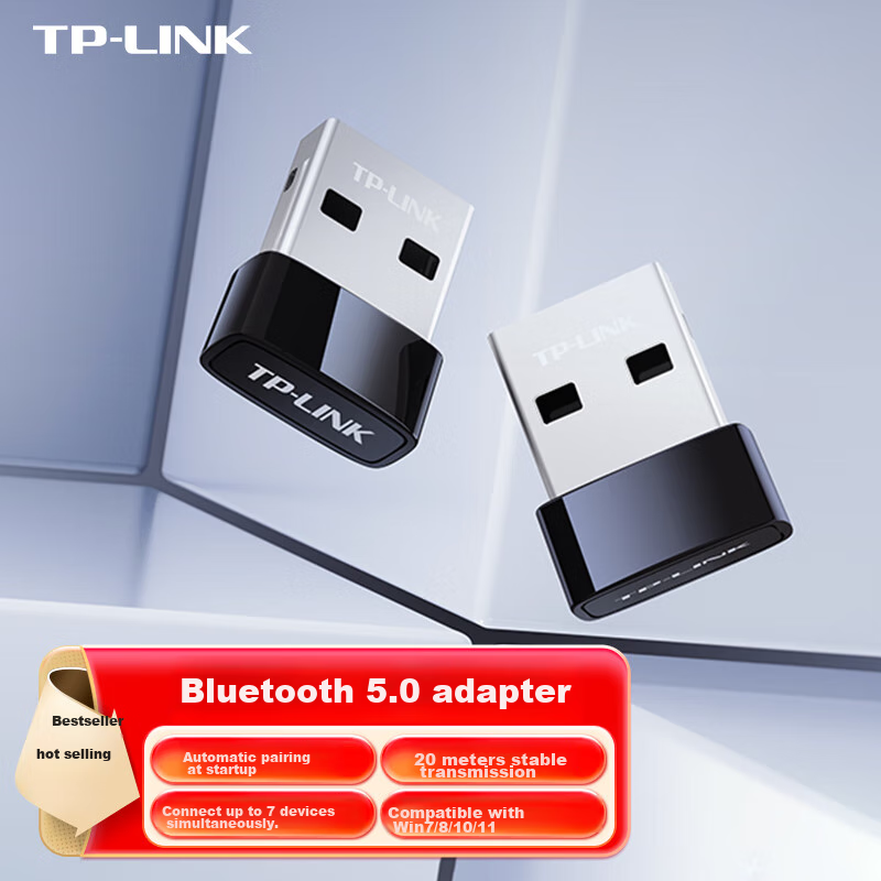 TP-LINK USB Bluetooth Adapter 5.0, Desktop Computer Transmitter, Compatible with Bluetooth Receiver, PC Laptop External, Mobile Phone Wireless Bluetooth Headphones Speaker Mouse, UB250