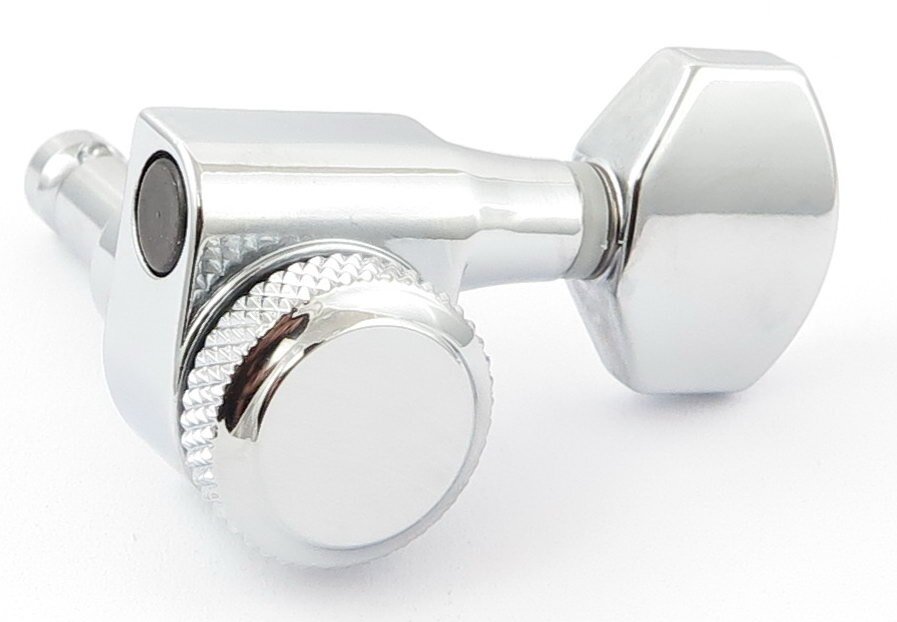 Колок одиночный, локовый HC Tuner LC221-D07 21:1, CHROME, хром, левый