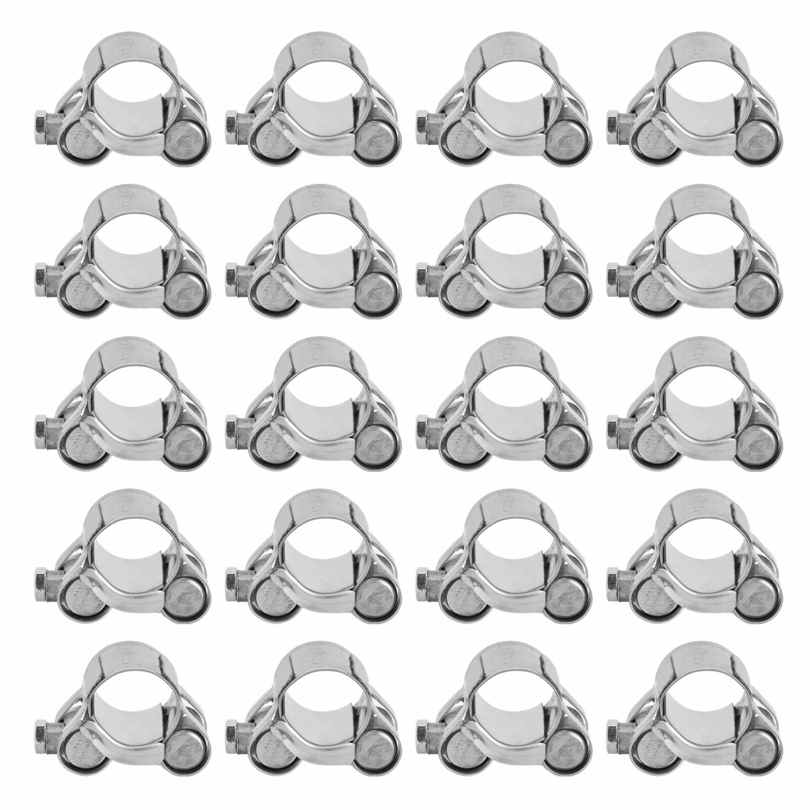 Хомут усиленный червячный 20-22 мм, 20 шт, AISI 201