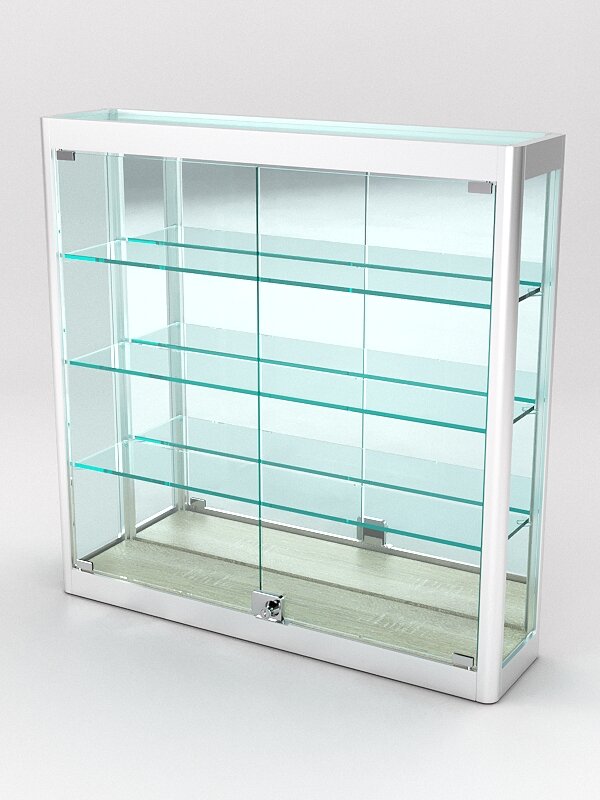 Витрина из профиля настенная "вайб ИКС" №1-3П-З-170 (задняя стенка Зеркало), Дуб Сонома