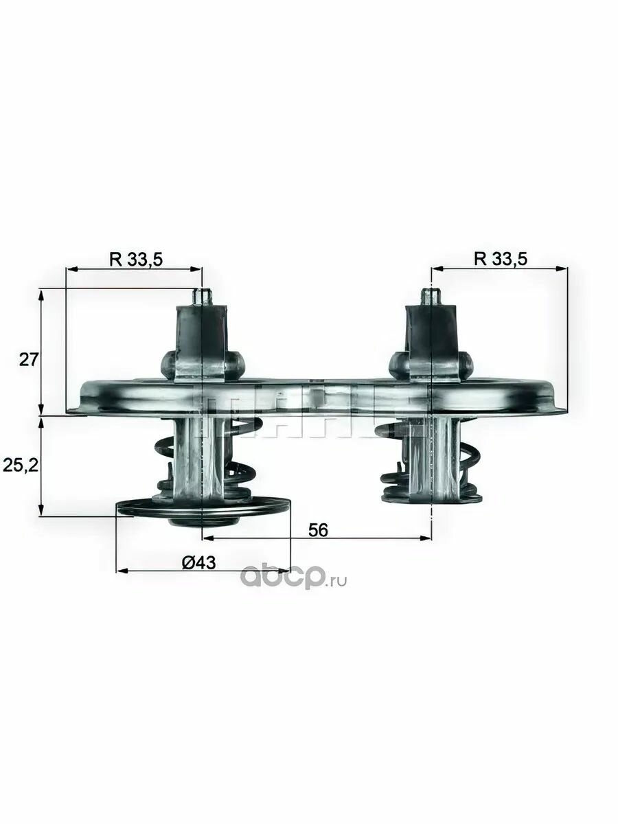 Термостат 80-87С. Артикул TX33D Производитель Mahle Knecht. Scania G P R T 93 113 114 143
