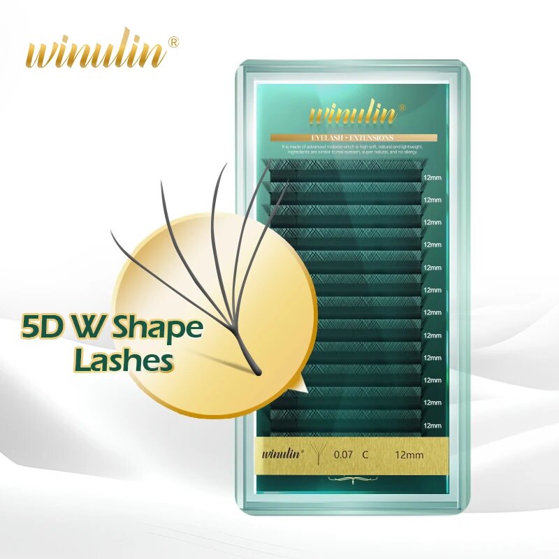 Winulin 5D W-образные ресницы C, MIX 8mm-15mm