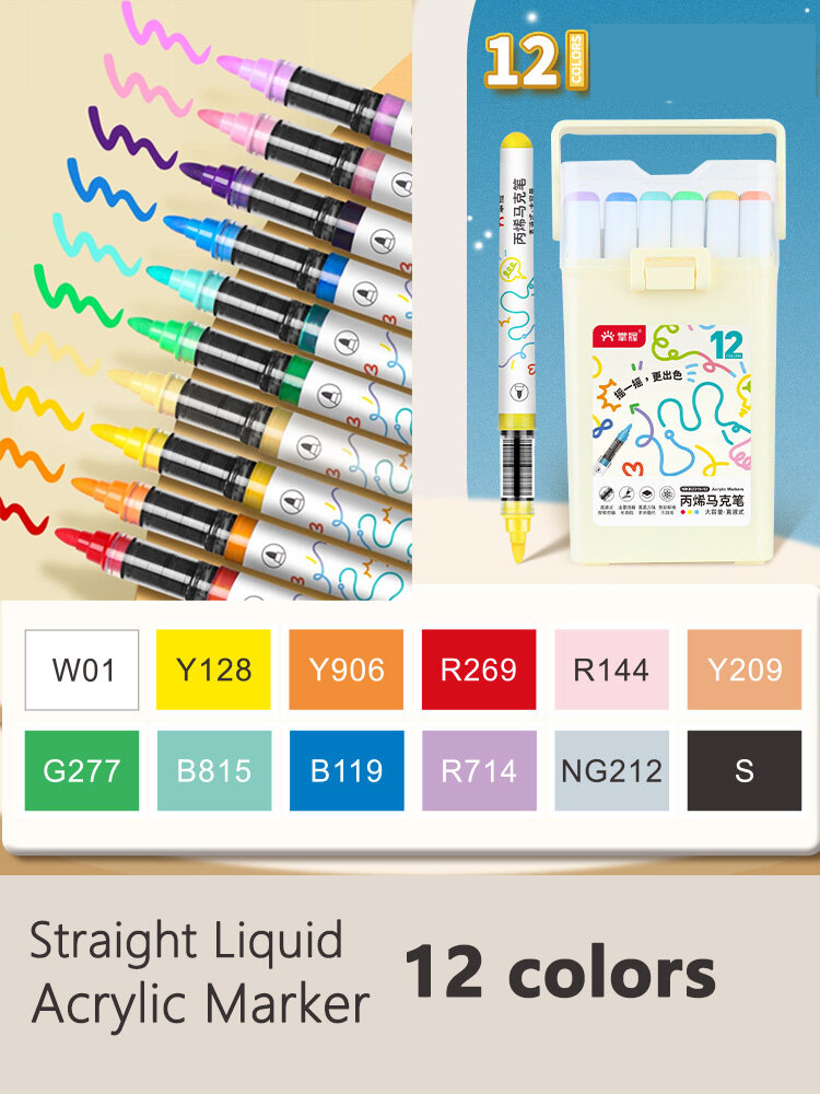 Прямой жидкий акриловый маркер с твердым наконечником