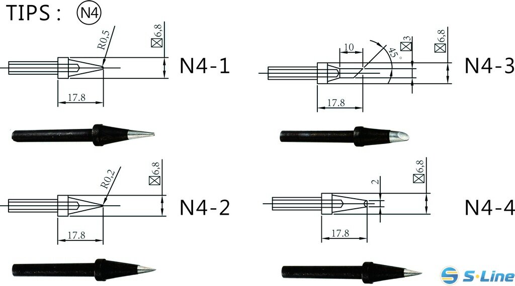 N4-1/2/3/4 long life набор жал для паяльника