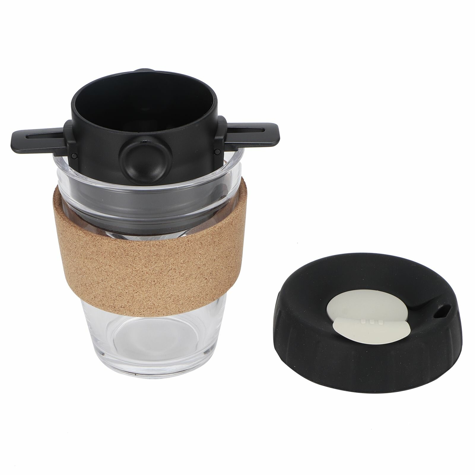 Многоразовая капельница для кофе и чая, нержавеющая сталь, черная.