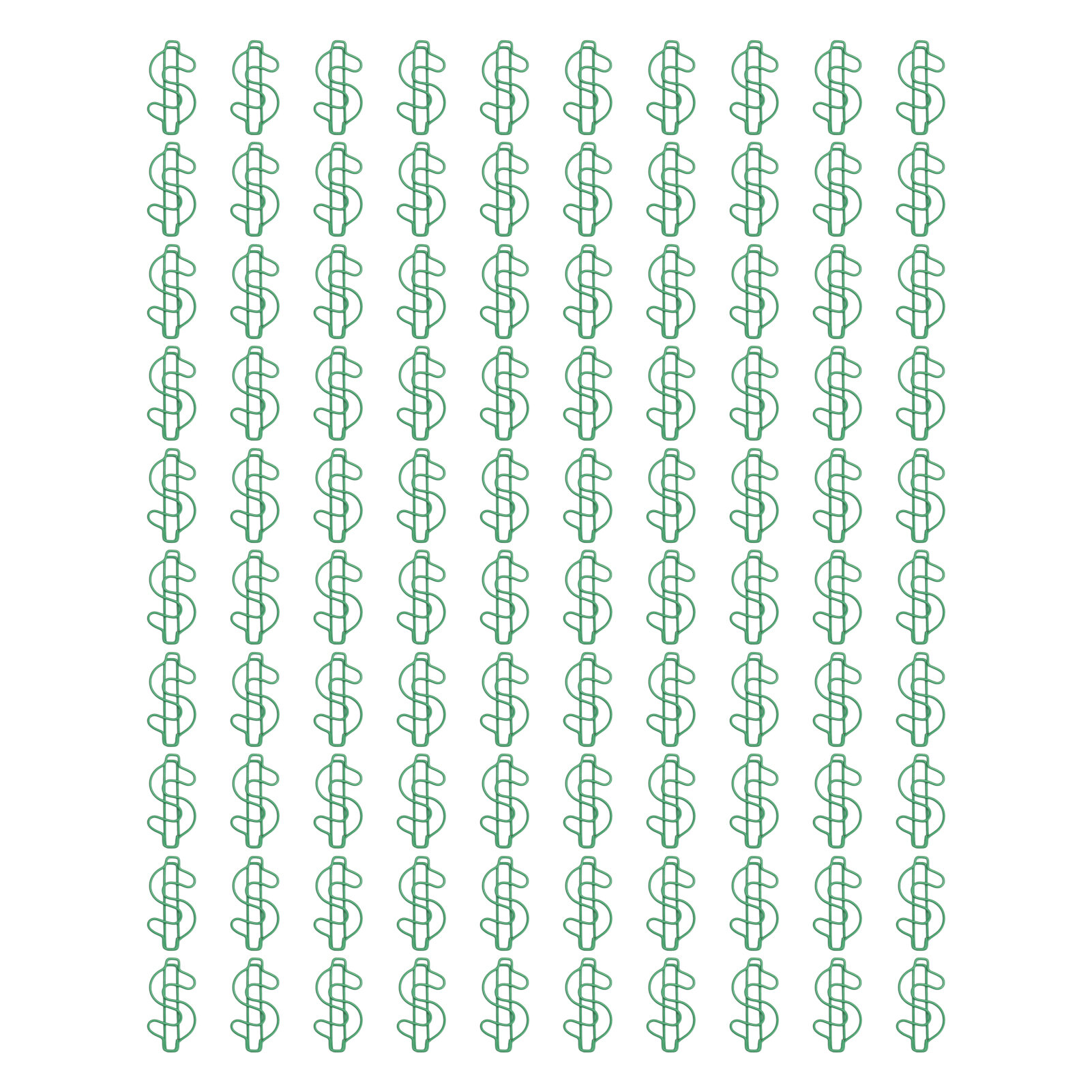 100 скрепок в форме доллара, креативные и милые закладки из металла с покрытием для студенческих канцелярских принадлежностей