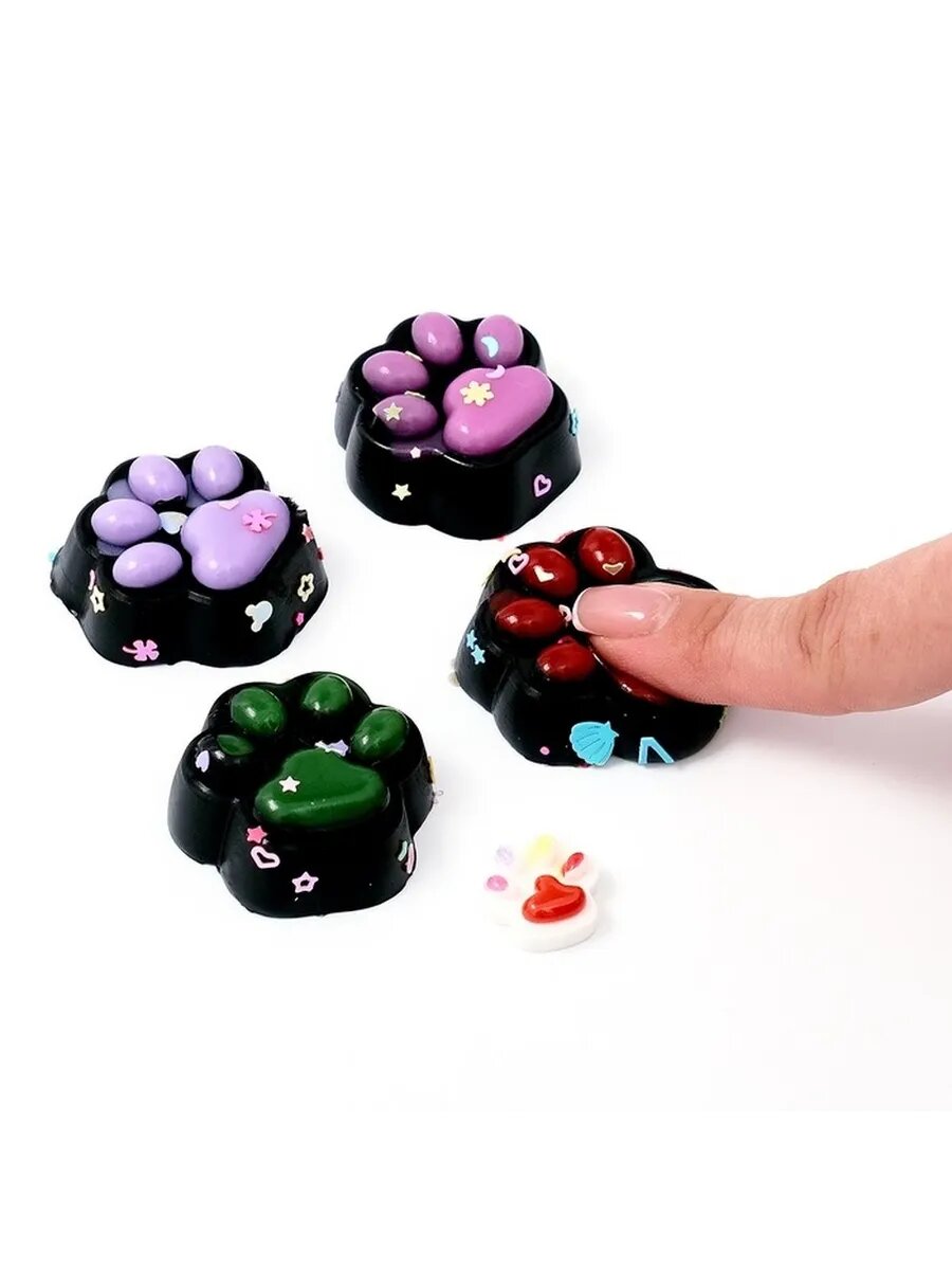 Мялка-сквиши с блестками, набор 4 шт.