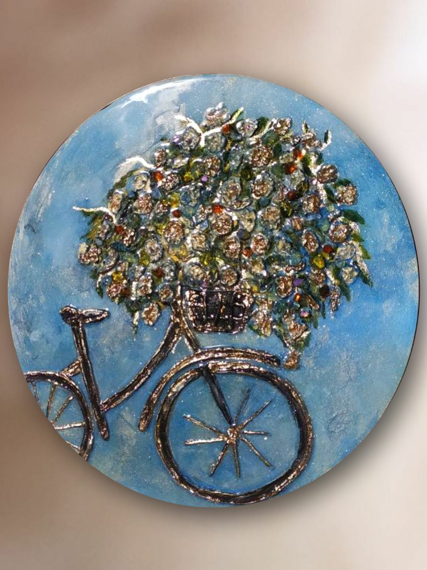 Интерьерная картина "Весенний букет". Ручная работа. Размер 40 см