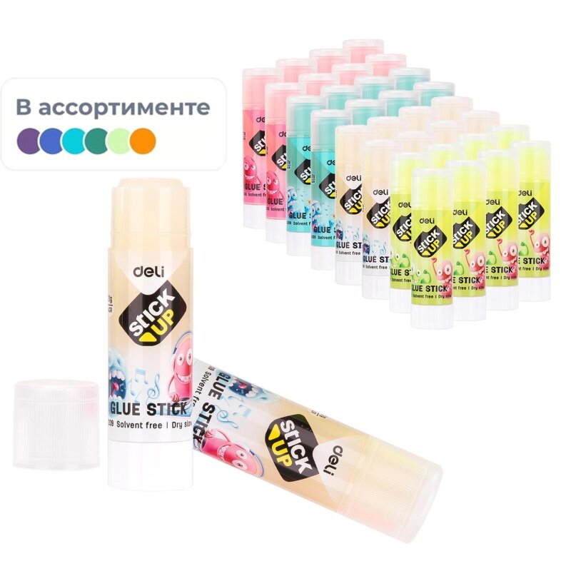 Клей-карандаш Deli Школьный, детский, прозрачный, 21 г
