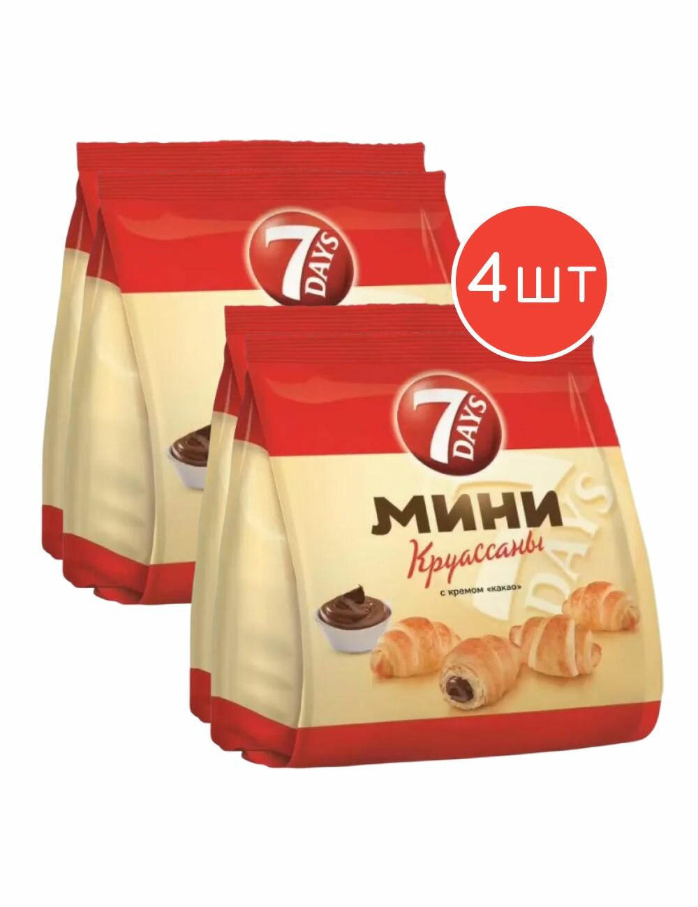Круассаны 7 DAYS Мини c кремом Какао 176г 4шт