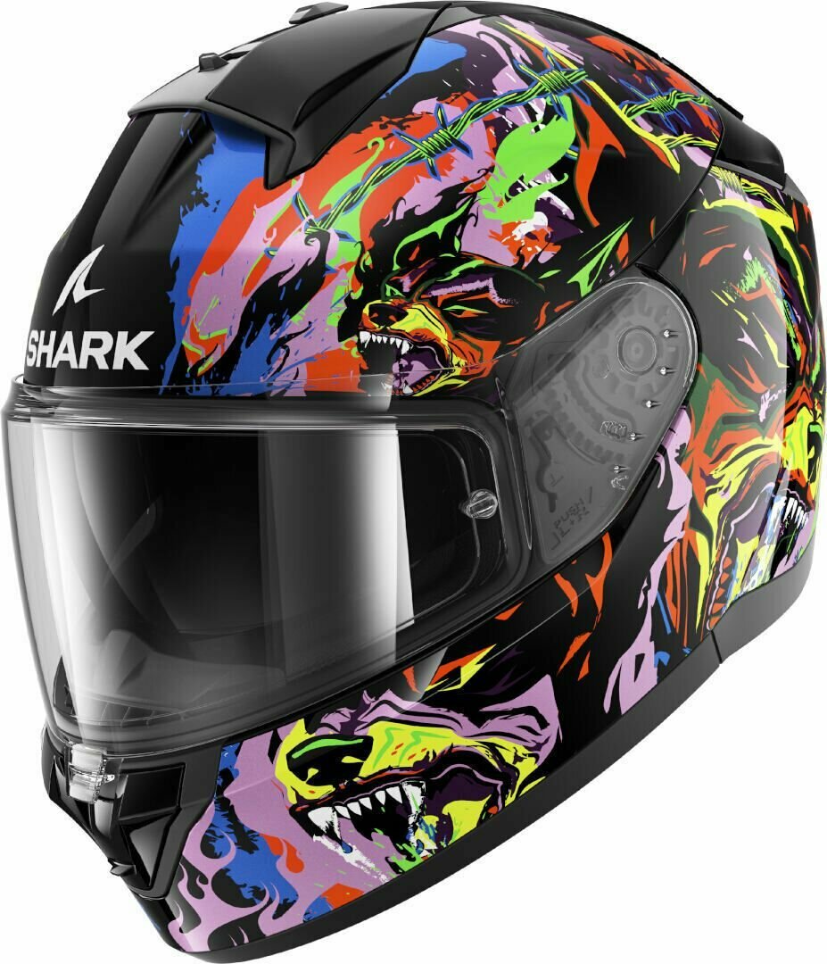 Мотошлем интеграл Shark RIDILL 2 RAGING BEAST Black/Violet/Yellow, XXL