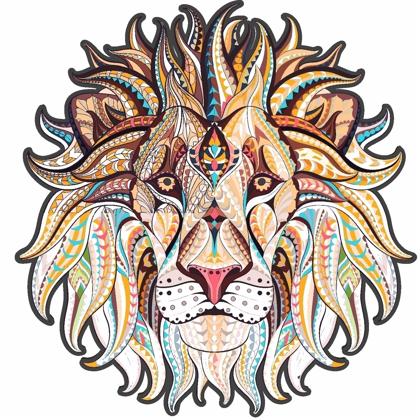 Панно настенное из дерева "Лев" 40х38 см (ЕФ)