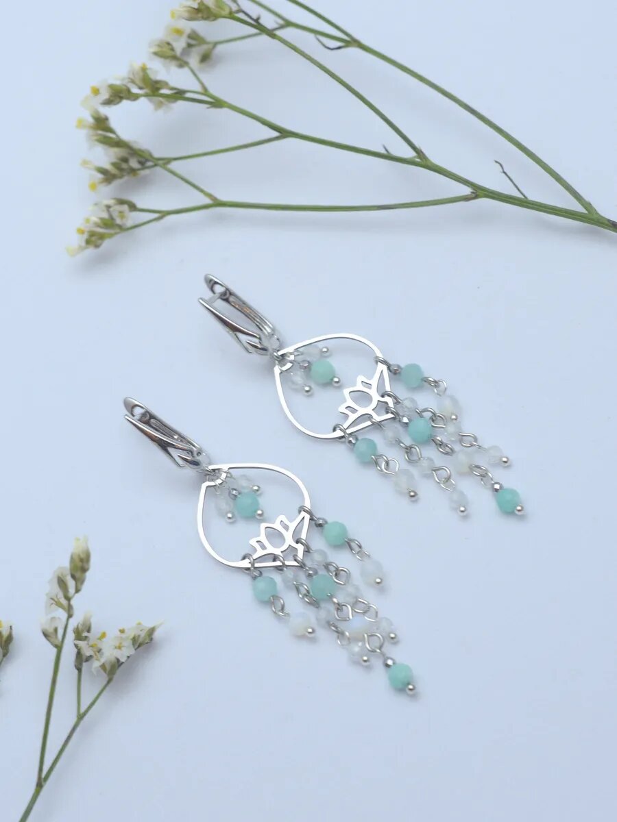 Серьги, амазонит